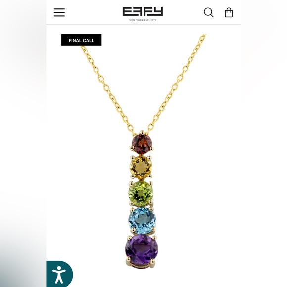 Effy | Jewelry | Effy 4k Yellow Gold Multi Gemstone Pendant Yellow Gold ...